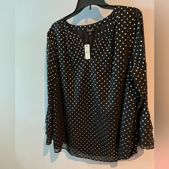 Talbots | Tops | Nwt Talbots Lined Blouse 2xp Blacksilver | Poshmark